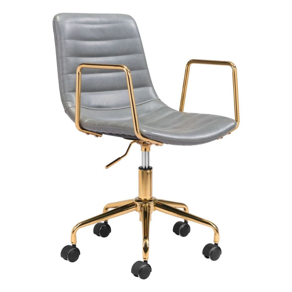 Secretarial Office Chair - ZUO ERIC - Gray - Upholstered Seat and ...